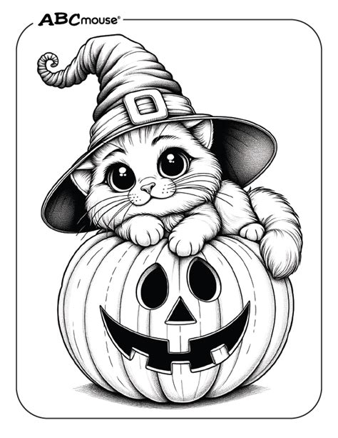 Halloween Cat Coloring Pages Abcmouse