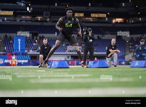 Minnesota Defensive Lineman Jah Joyner Runs A Drill At The Nfl Football