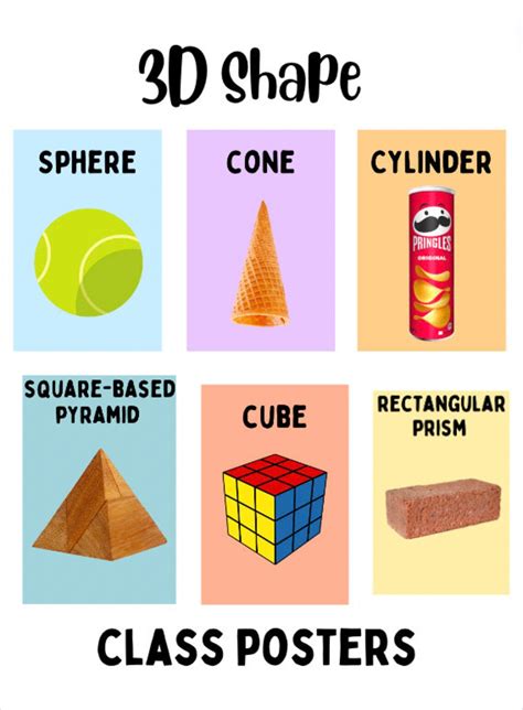 3d Shape Classroom Posters Etsy