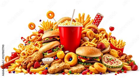 Consuming Junk Food As Fried Foods Hamburgers Soft Drinks Leading To