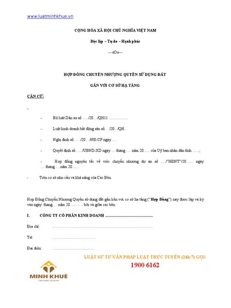 Mau Hop Dong Chuyen Nhuong Quyen Su Dung Dat Song Ngu Anh Viet | PDF
