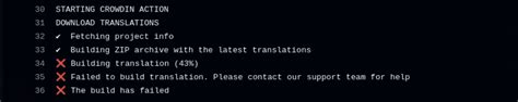 github action error to download crowdin translations crowdin issues