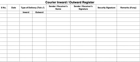 Material Inward Outward Register Format In Excel Download