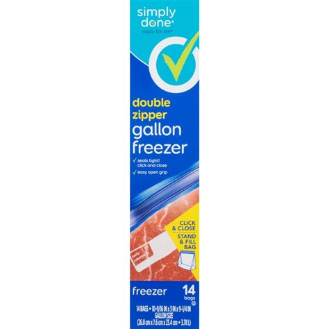 Order Acme Simply Done Freezer Bags Double Zipper Gallon Size
