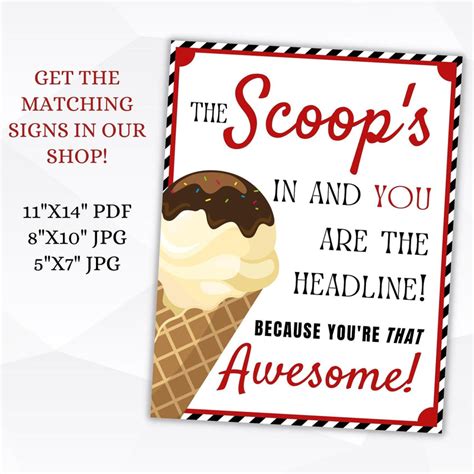 Ice Cream Scoop Appreciation T Tag Simple Desert Designs