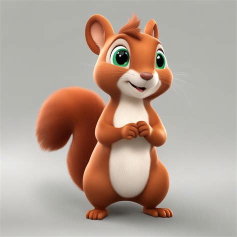 Premium Photo Cute 3d Squirrel Cartoon