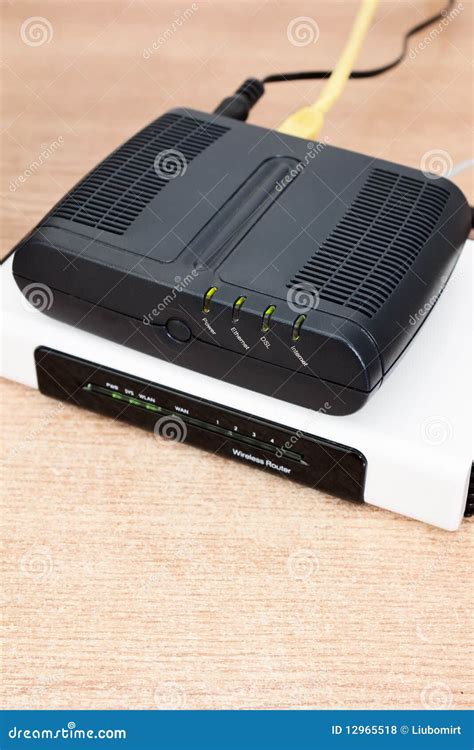 Dsl Modem With Router And Cables Stock Photo Image Of Closeup Communication 12965518