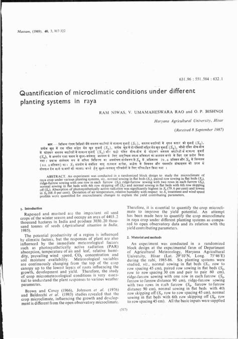 Pdf Quantification Of Microclimatic Conditions Under Different