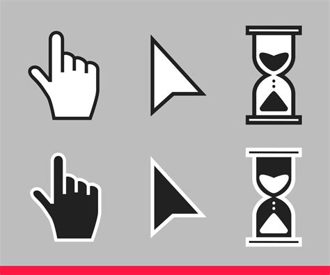 Pointer Hand Arrow And Hourglass Loading Clock Mouse Cursors Icon Sign 13365511 Vector Art At