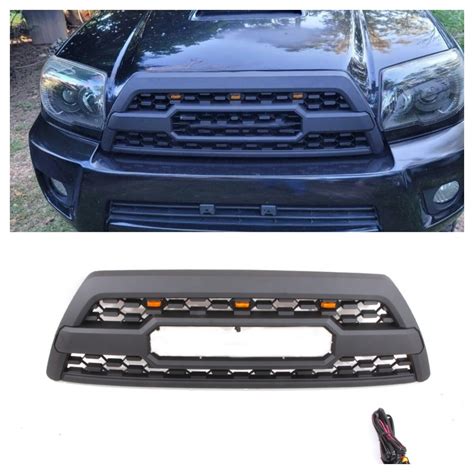 2006 2009 Abs Matte Black Grille With Light Fits For Toyota 4runner