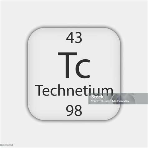 Technetium Symbol Chemical Element Of The Periodic Table Vector Illustration Stock Illustration