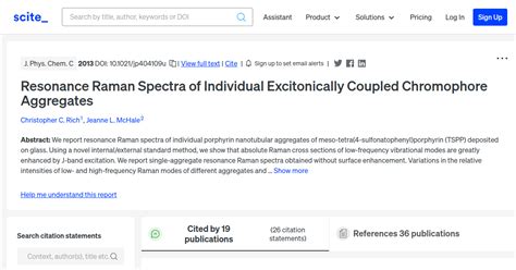 Resonance Raman Spectra Of Individual Excitonically Coupled Chromophore