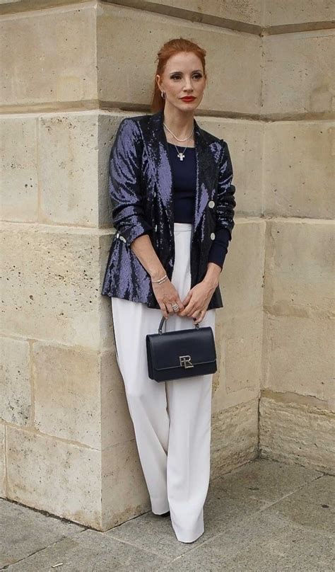 Jessica Chastain In A White Pants Was Seen Out In Paris 07262024 Lacelebsco
