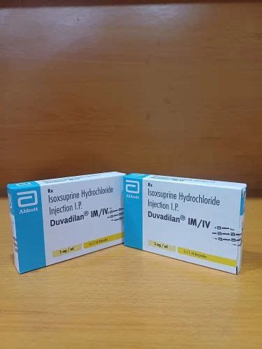 Duvadilan Injection 2 Ml Isoxsuprine Hydrochloride At ₹ 25 87 Vial
