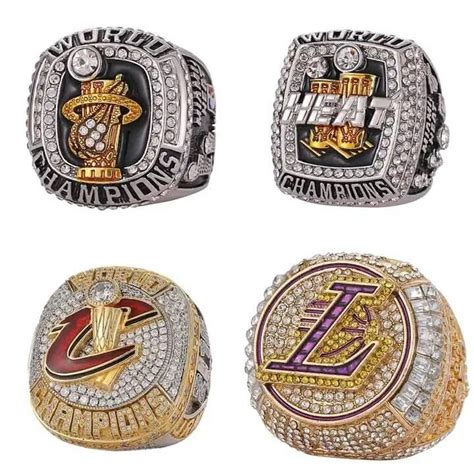 Lebron James Championship 4 Ring Set Lakers Cavaliers Heat Bonus Display Box Basketball Rings