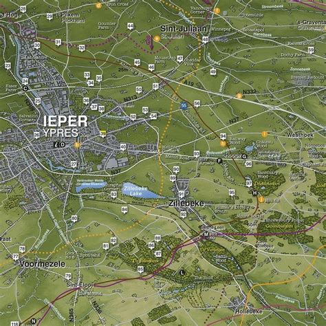 Aerial Map Of Ww1 Ypres Salient Passchendaele Folded Map