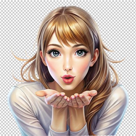 A Anime Girl Give Fly Kiss Premium Ai Generated Psd