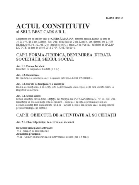 Act Constitutiv Pdf