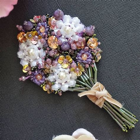 Брошь букет, брошь цветок, цветы из бисера, брошь ручной работы, брошь ...