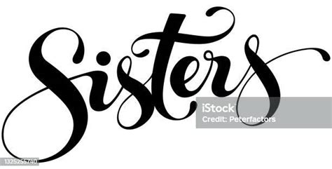 Suster Teks Kaligrafi Kustom Ilustrasi Stok Unduh Gambar Sekarang