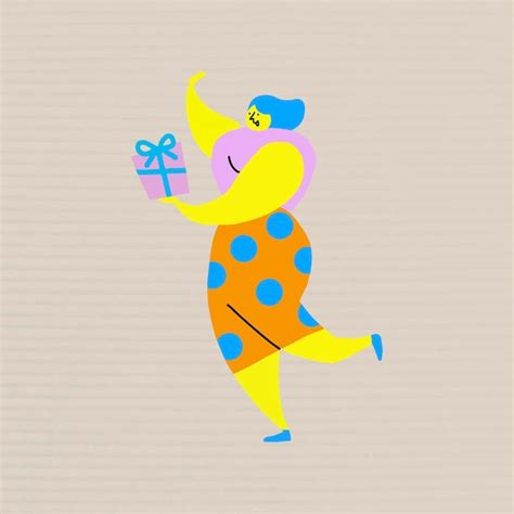 Free Vector Female Character Surprising With A Present Design Element Vector
