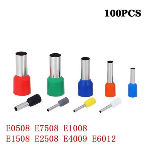 100pcs Insulated Ferrules Terminal Block Cord End Wire Connector Electrical Crimp Terminator