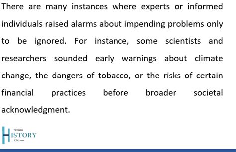 Notable Examples Of The Cassandra Complex In History World History Edu