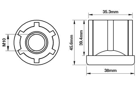 38mm Round M10 Threaded Insert Mild Steel Tir38r0m10 Richmond