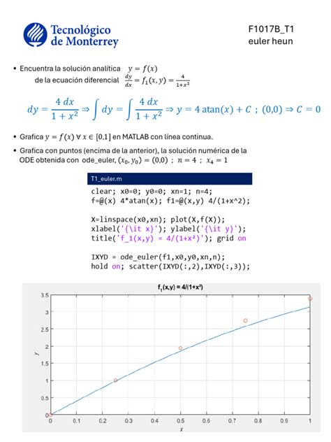 F1017b T1 Euler Heun Sol Pdf Ecuaciones