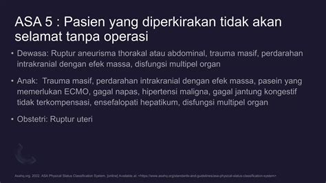 Asa Physical Status Classification Systempptx