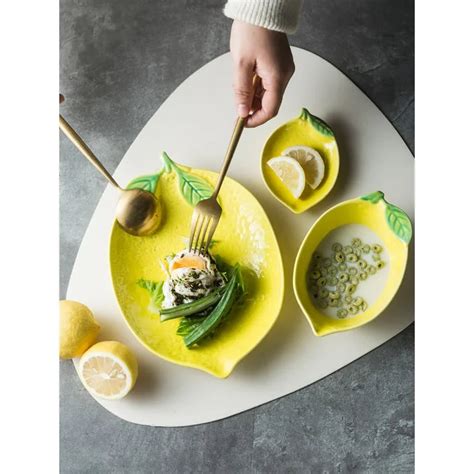 Summertime Lemon Shape Dinnerware Allthingscurated