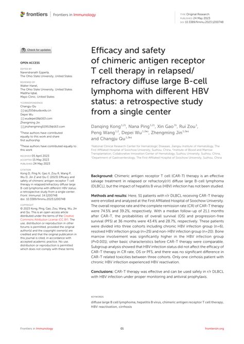 Pdf Efficacy And Safety Of Chimeric Antigen Receptor T Cell Therapy