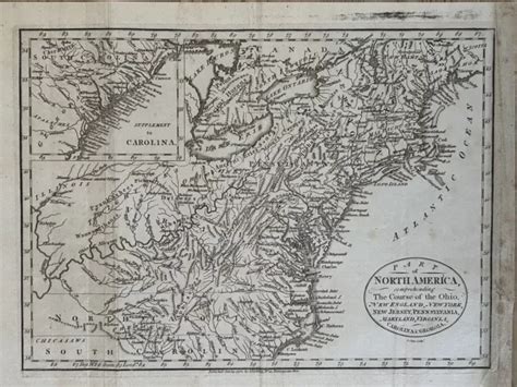 1782 Map Of British Colonial North America Original Antique Map By John