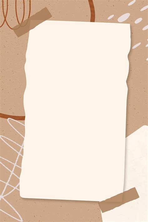 Download Premium Image Of Paper Note Frame With Brown Memphis Pattern