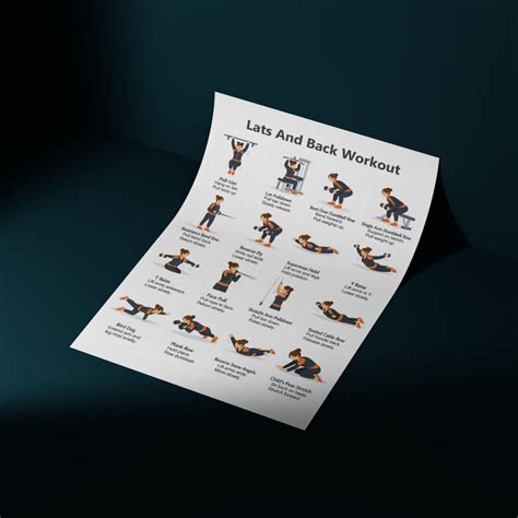 Lats And Upper Back Workout Printable Pdf Lat And Back Exercise Chart