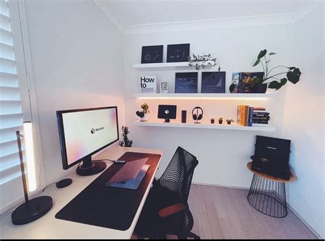 Minimalist Computer Desk With Monitor And Keyboard