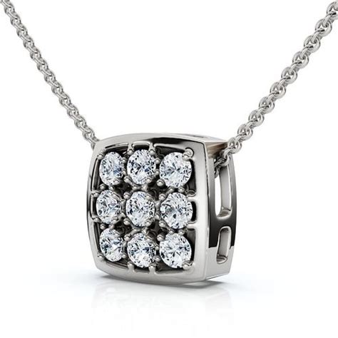 025 Ct Lab Grown Diamond Pave Delicate Pendant And Necklace 14k White