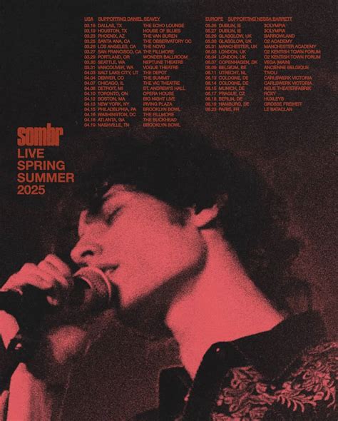 Sombr Concert And Tour History Updated For 2025 Concert Archives