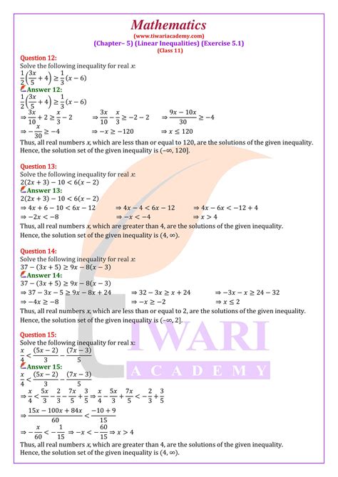 Ncert Solutions For Class 11 Maths Chapter 5 Exercise 5 1