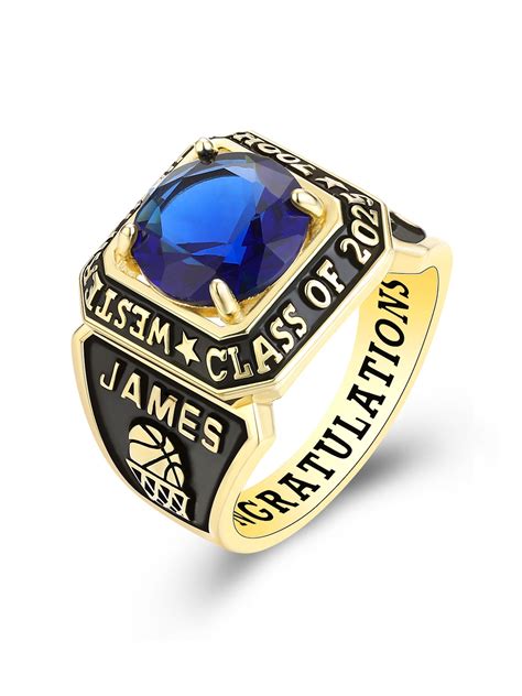 Mementos Usa Personalized 10kt Yellow Gold Mens Class Rings For High
