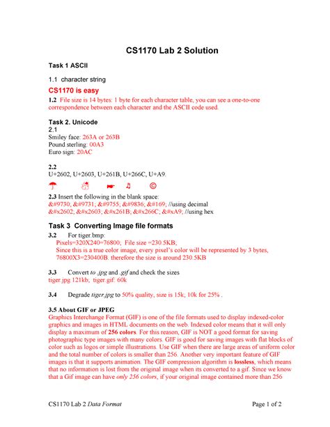 Cs1170 Lab Data Format Solution Cs1170 Lab 2 Data Format Page 1 Of 2