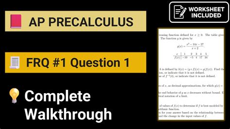 Ap Precalculus Frq 1 113 Function Model And Selection Let F Be An Increasing Function Defined