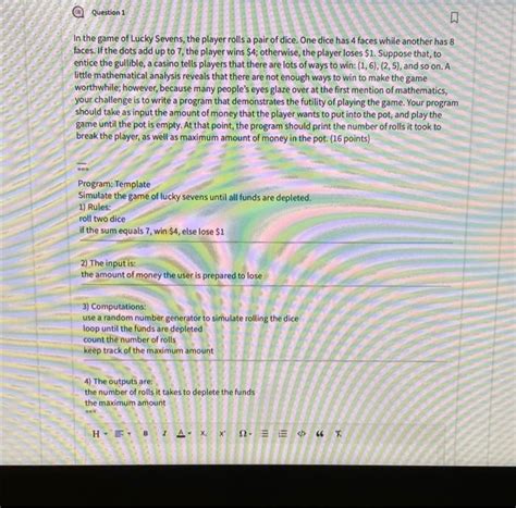 Solved In The Game Of Lucky Sevens The Player Rolls A Pair