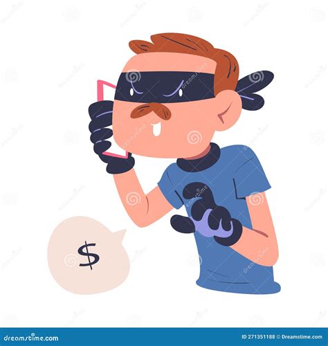 Masked Professional Fraudster Calling On Mobile Phone Cyber Security