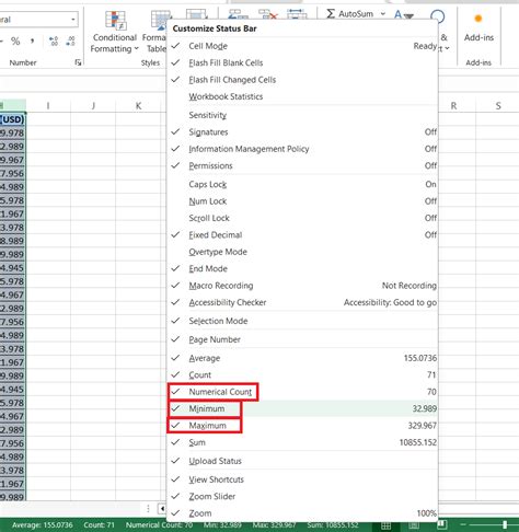 How To Find And Use The Status Bar For Quick Insights In Excel
