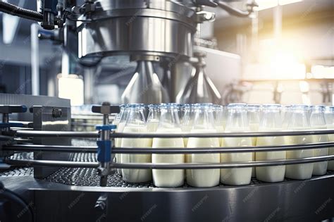 Línea De Embotellado De Leche En Botellas Planta De Producción De