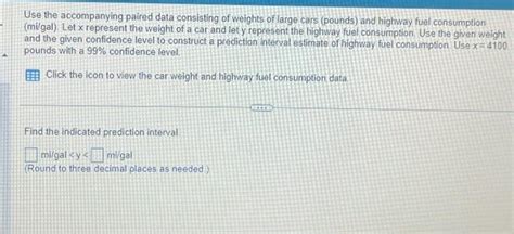 Solved Use The Accompanying Paired Data Consisting Of Chegg Com