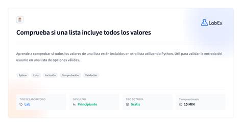 Python Comprobación De Inclusión De Listas Labex