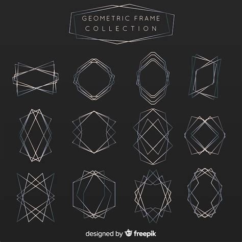 기하학적 실버 프레임 컬렉션 무료 벡터