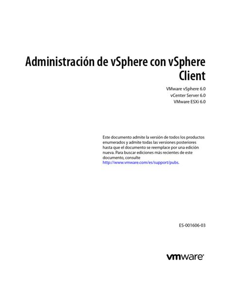 Vsphere Esxi Vcenter Server 60 Client Administration Guide Pdf V